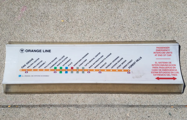 Orange Line Subway Car Map (Lighting Cover/Lens) – MBTAgifts