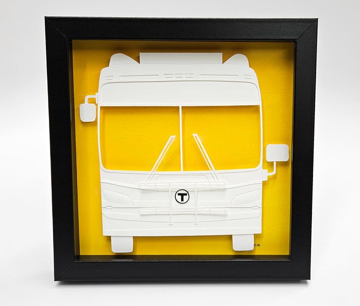 Boston MBTA Bus Framed 3D Paper Art – MBTAgifts