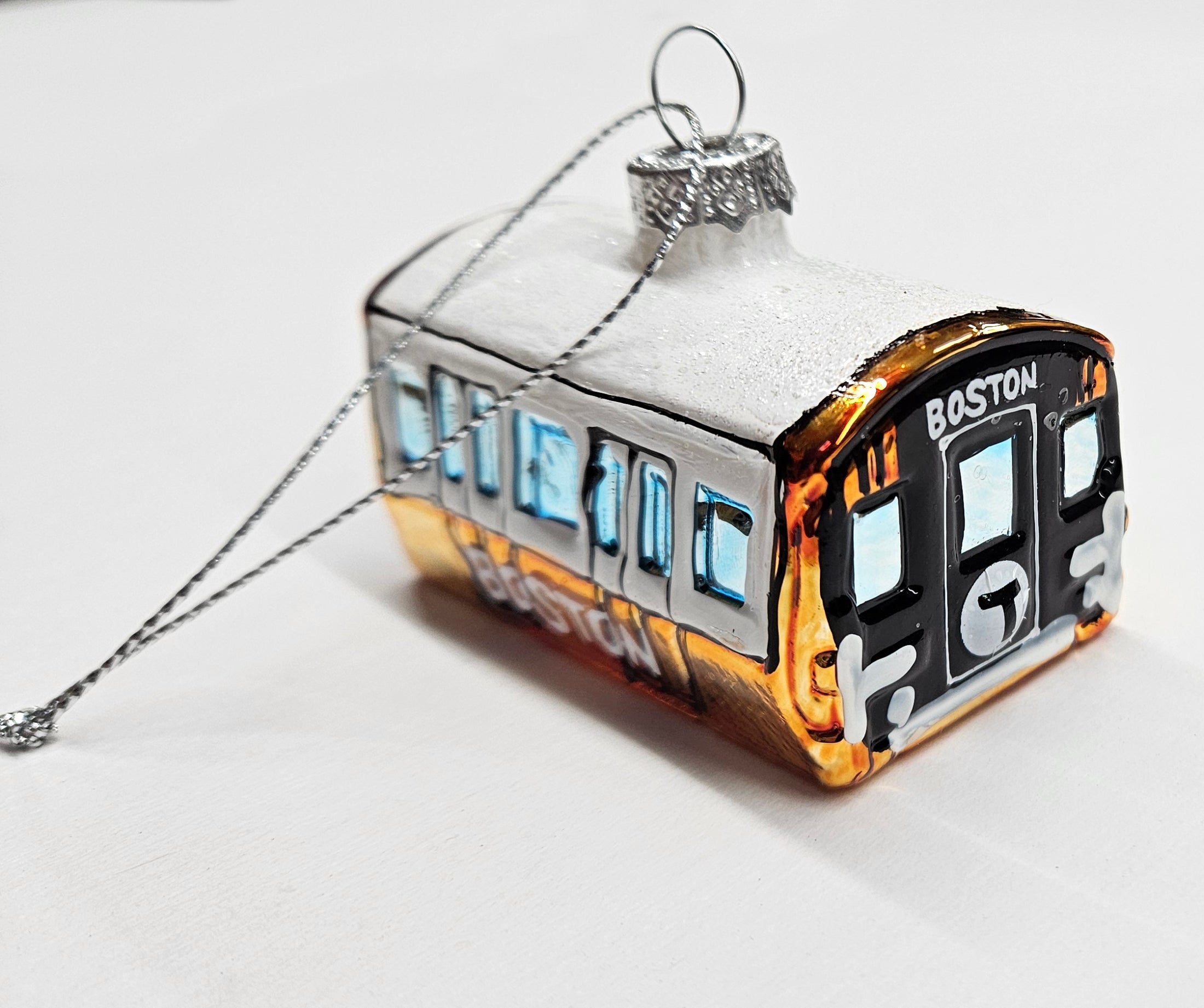Boston MBTA Orange Line Subway Car Glass Ornament – MBTAgifts