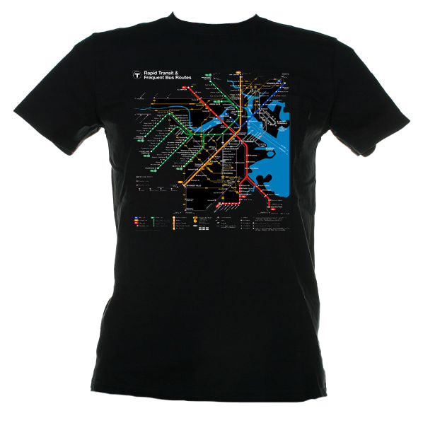 Boston MBTA Map Black T-Shirt 2024/2025 (ADULT) – MBTAgifts