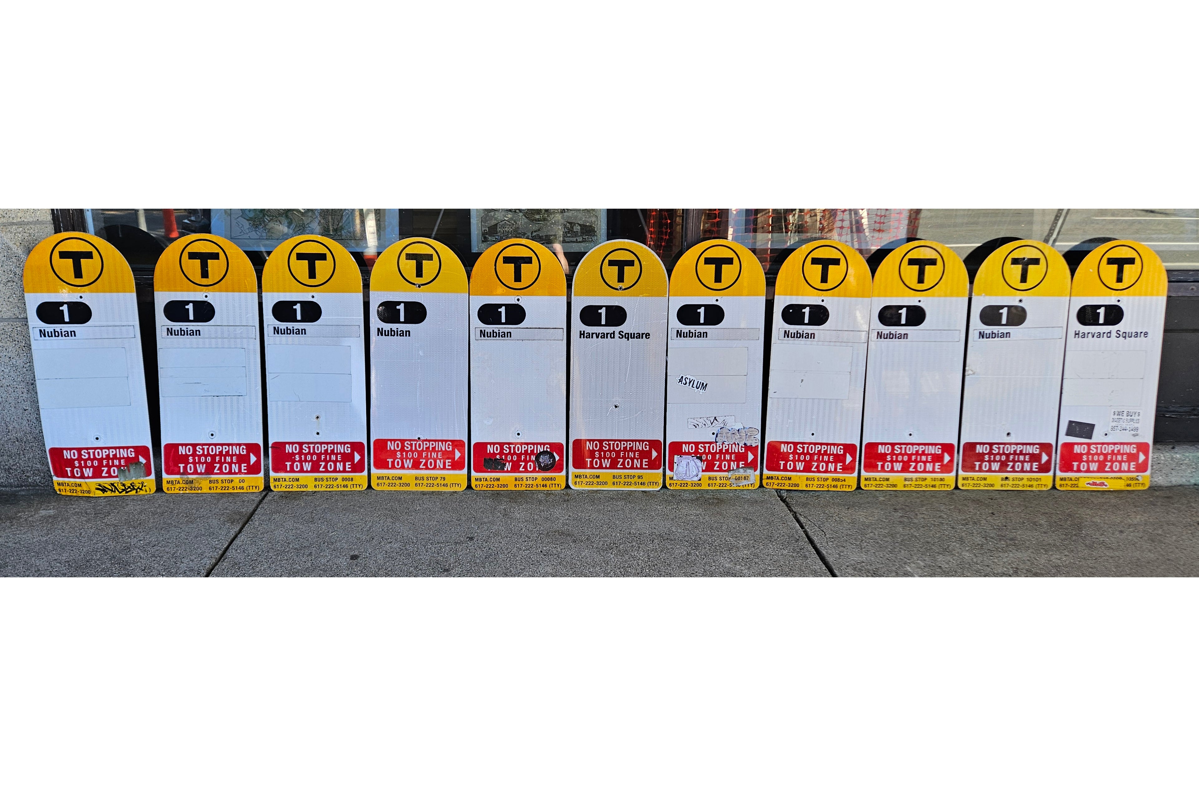 Decommissioned MBTA Bus Stop Signs: 1 Nubian or 1 Harvard – MBTAgifts