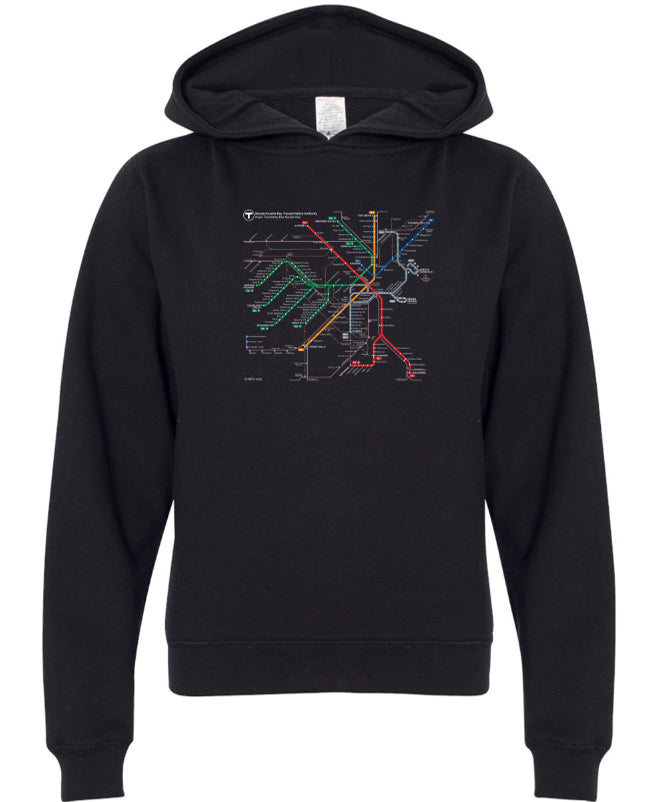 Boston MBTA Map on Black Hoodie (TODDLER/YOUTH) - CLEARANCE SALE 50% O ...