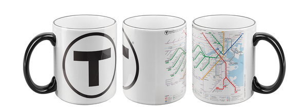 MBTA T LOGO with RAPID TRANSIT MAP Mug – MBTAgifts