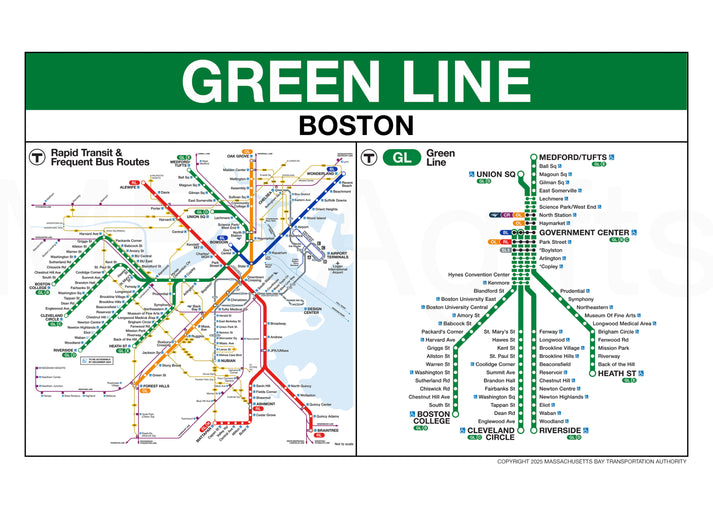 Boston MBTA GREEN LINE Station Greeting Card – MBTAgifts