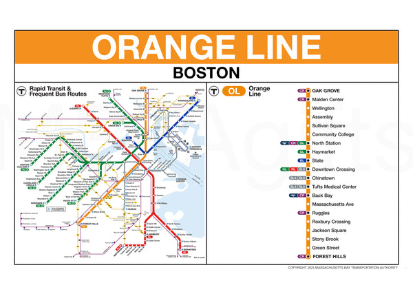 Boston MBTA ORANGE LINE Station Greeting Card – MBTAgifts