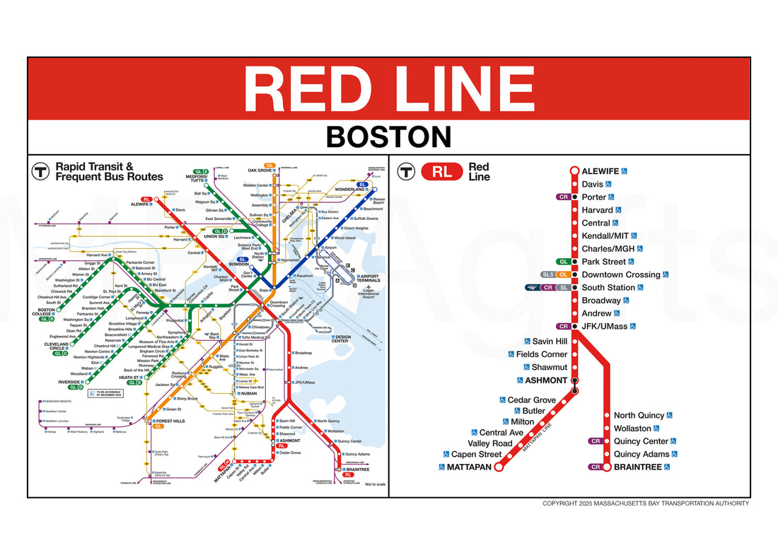 Boston MBTA RED LINE Station Greeting Card – MBTAgifts