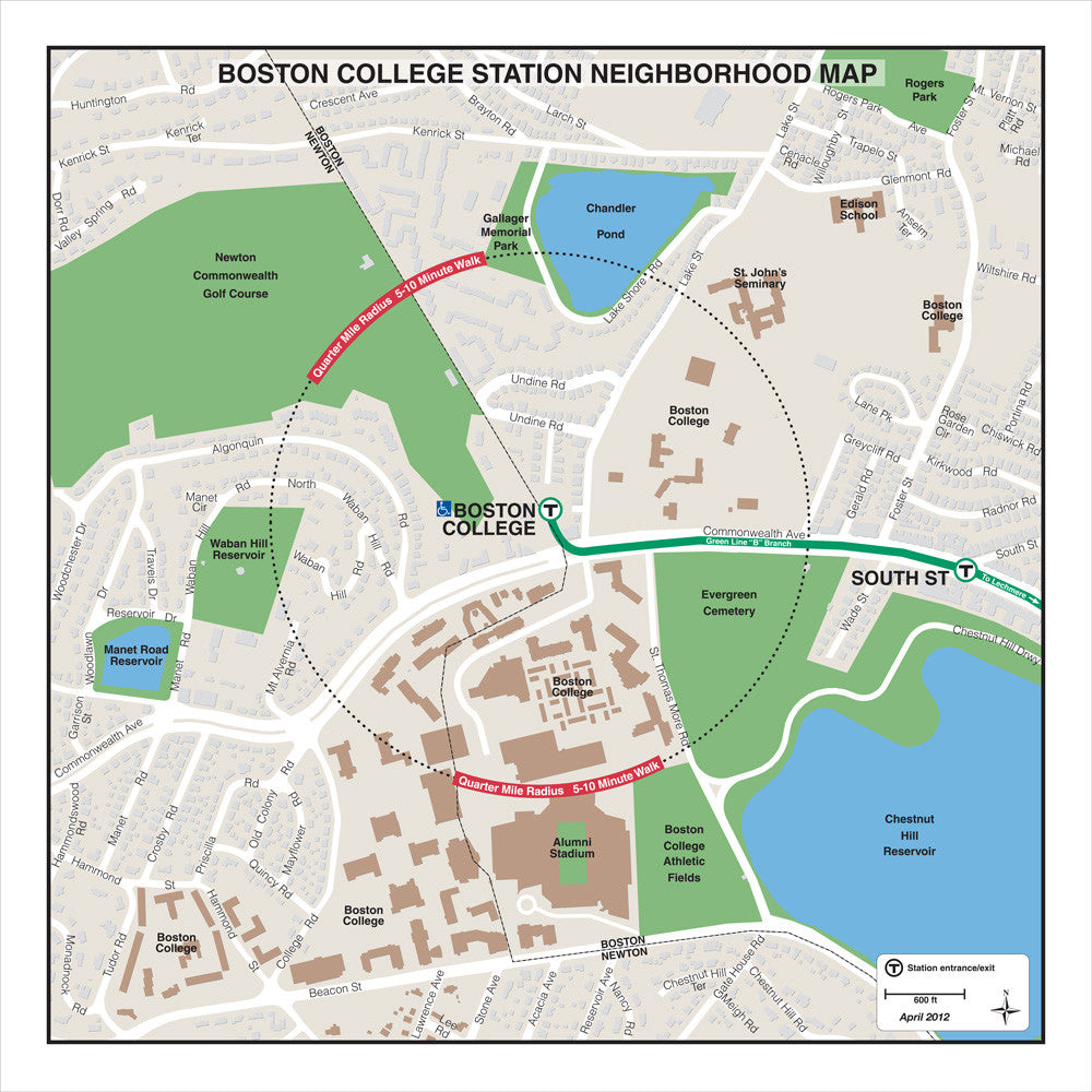 MBTA Boston College Station Neighborhood Map (Apr. 2012) – MBTAgifts