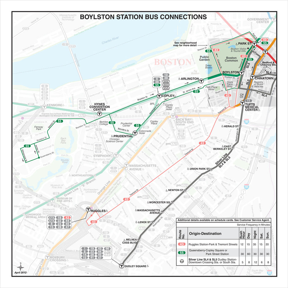 Prints: MBTA Station Bus Connections Map – MBTAgifts