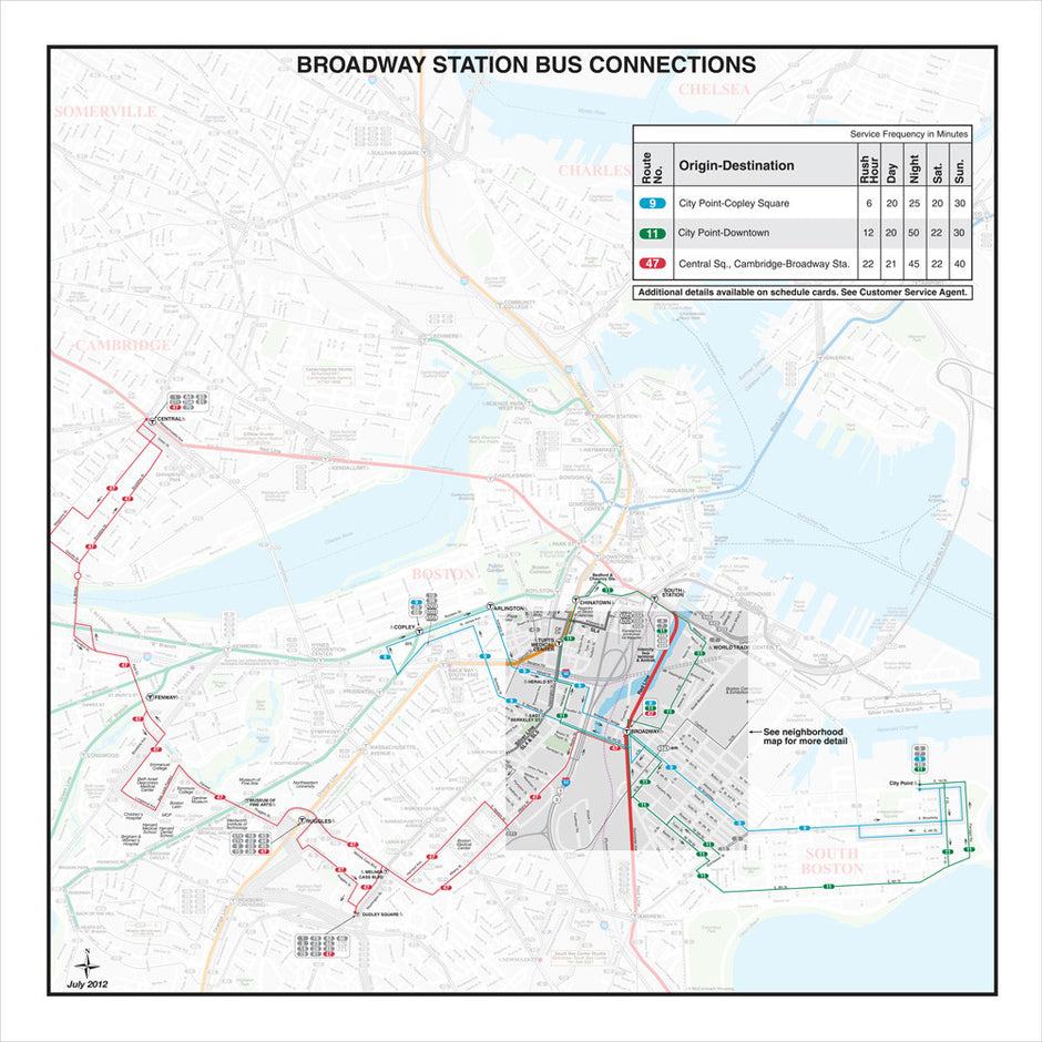 Prints: MBTA Station Bus Connections Map – MBTAgifts