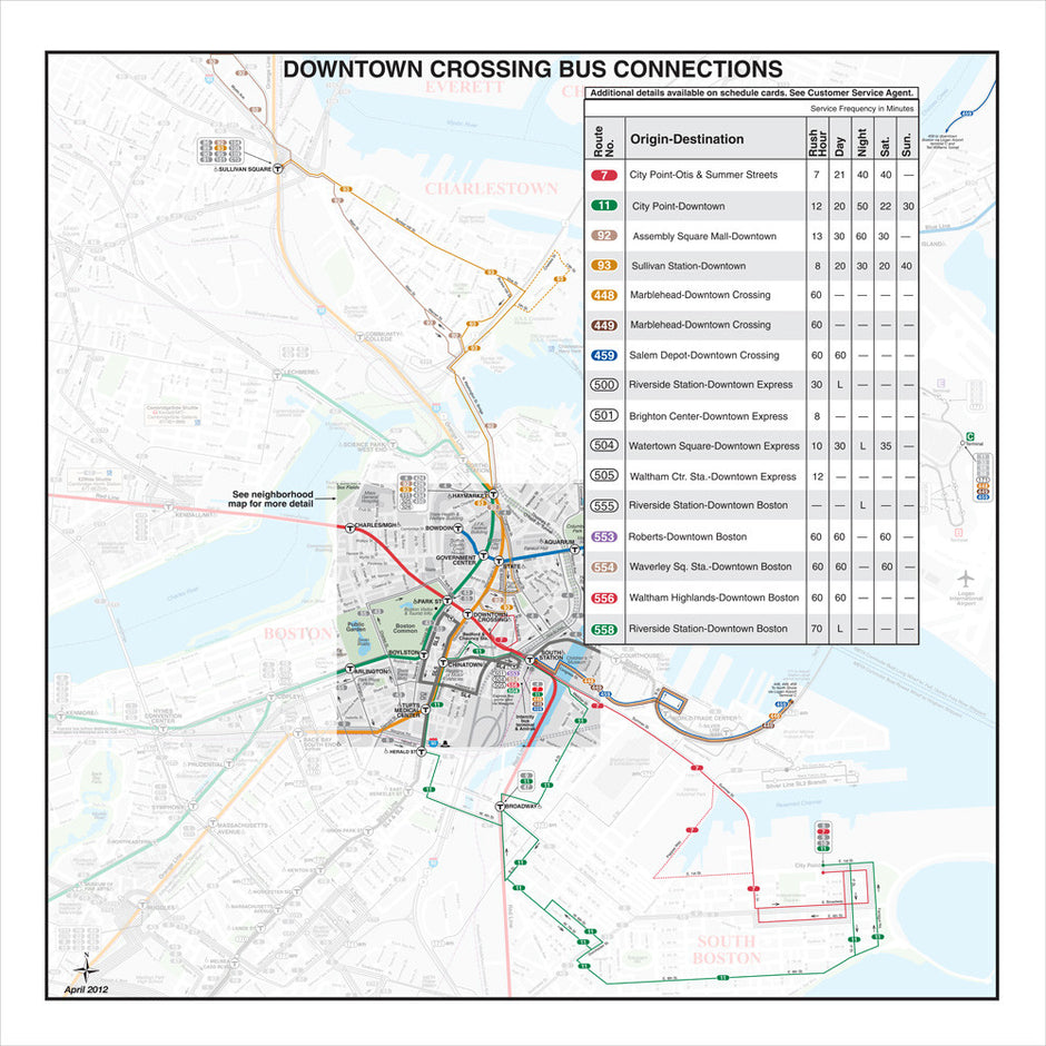 Prints: MBTA Station Bus Connections Map – MBTAgifts