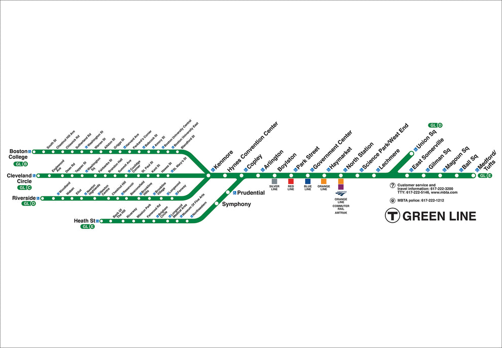 MBTA Green Line Route Map (Dec. 2022) – MBTAgifts