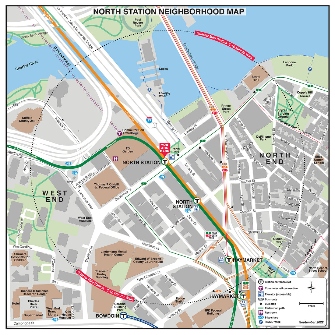 MBTA North Station Neighborhood Map (Sept. 2022) – MBTAgifts