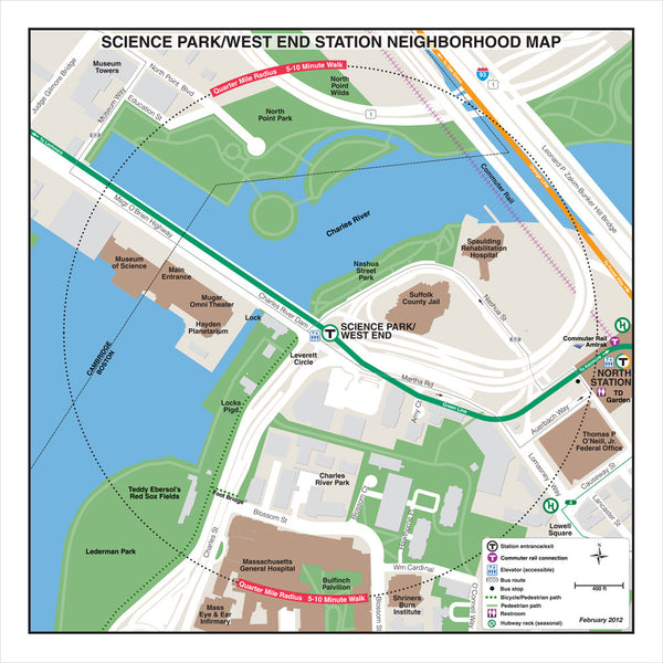 MBTA Science Park / West End Station Neighborhood Map (Feb. 2012 ...