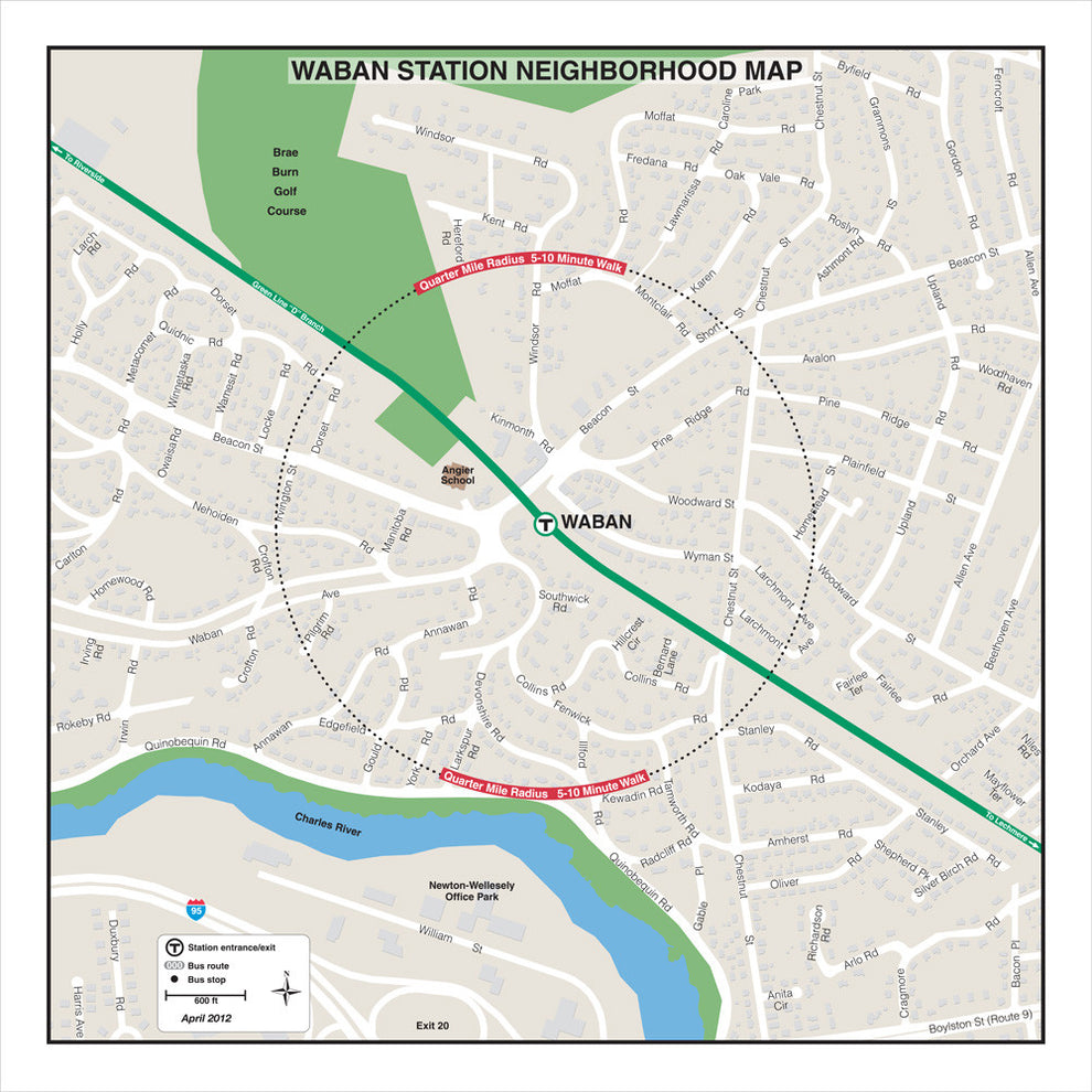 MBTA Waban Station Neighborhood Map (Apr. 2012) – MBTAgifts